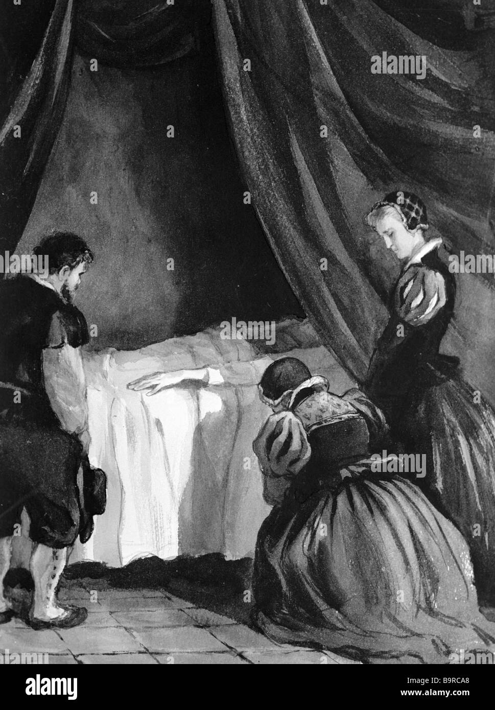 Kukryniksy Don Quixote on His Deathbed An illustration to Miguel de ...