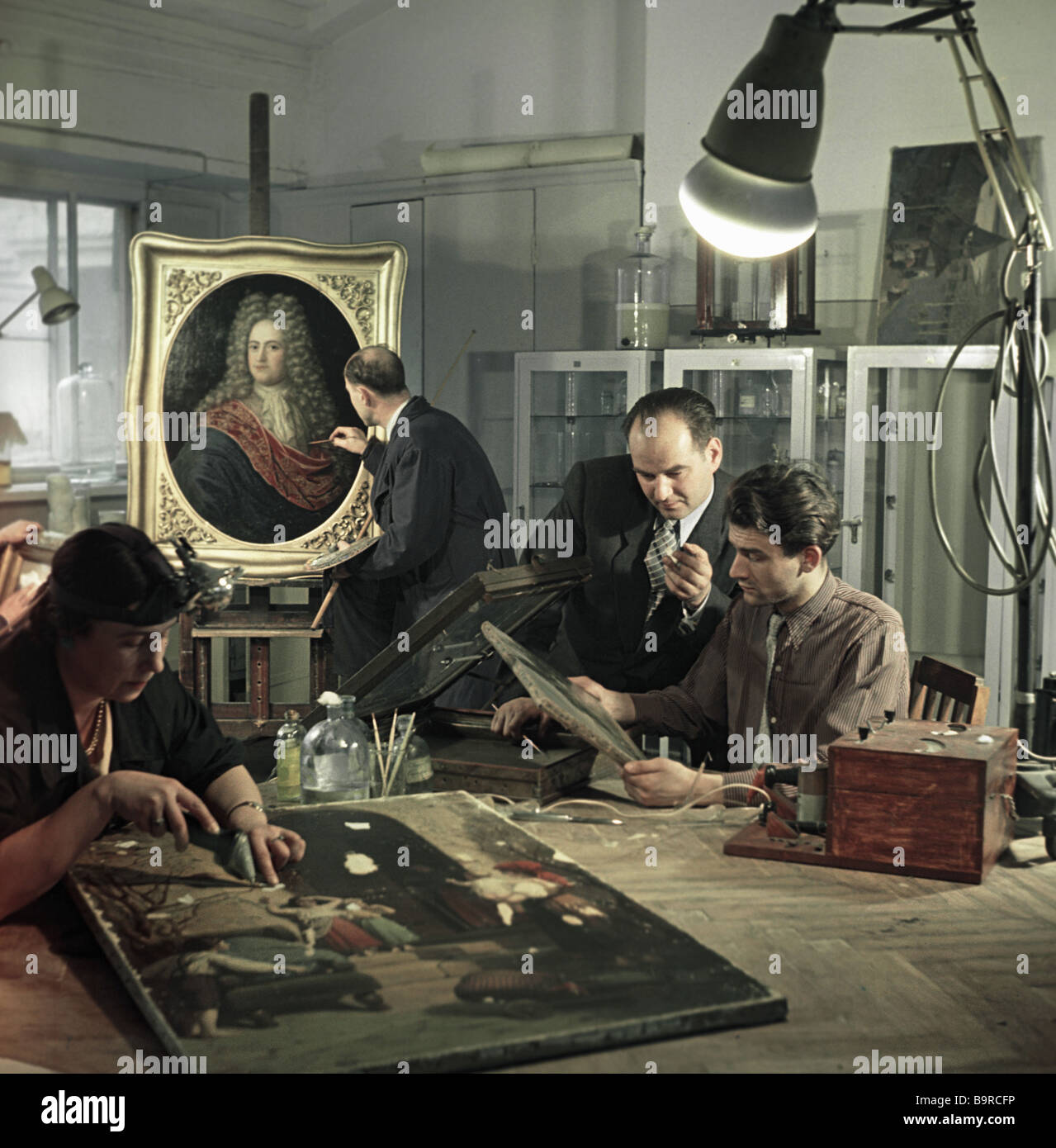 Reconstruction of paintings at the Tretyakov Art Gallery workshop Stock ...