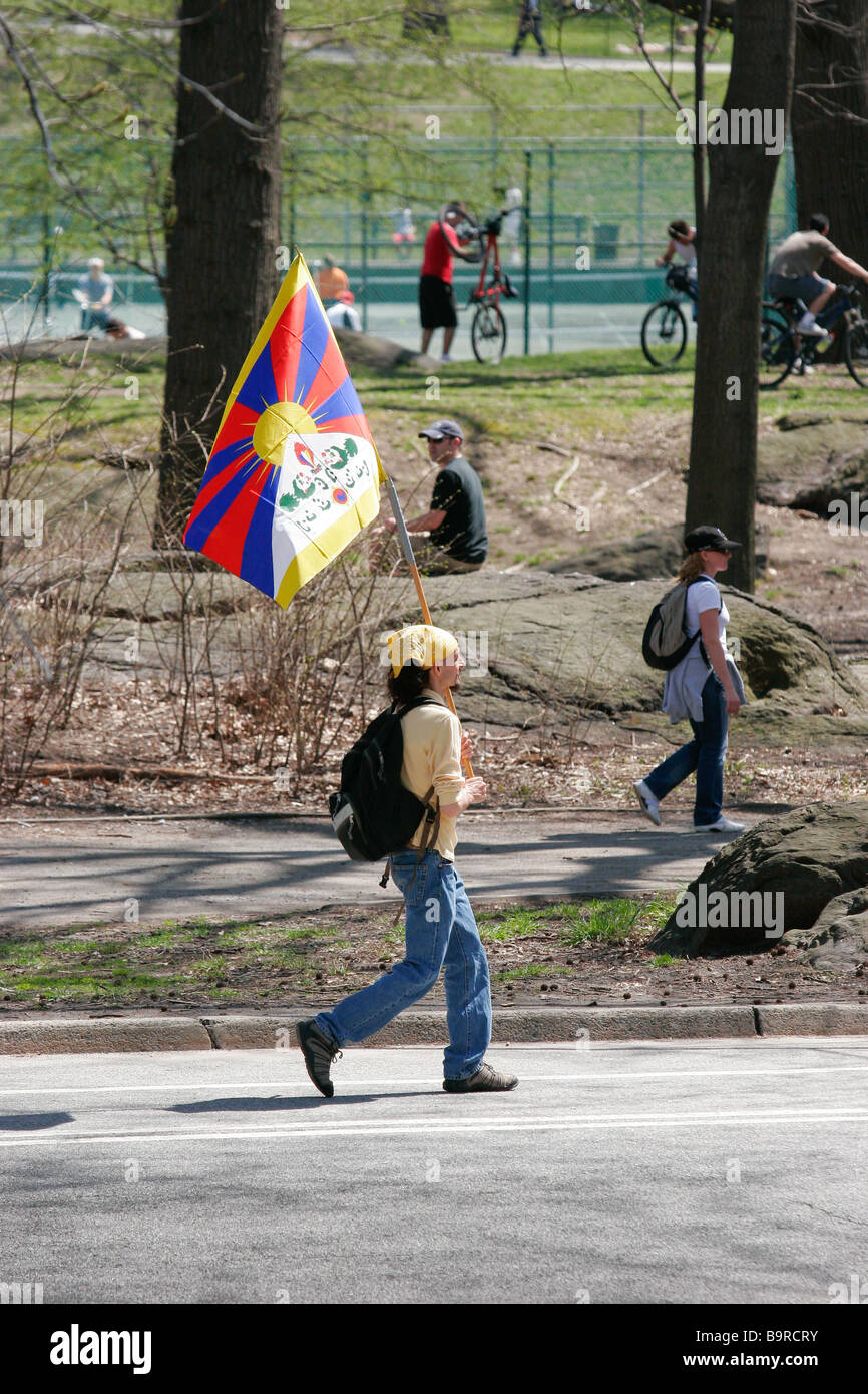 Walking with the flag Stock Photo - Alamy