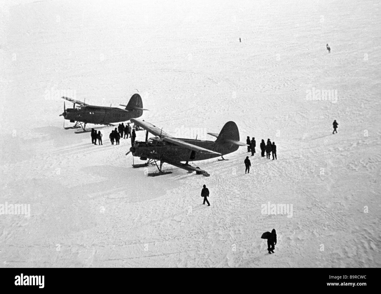 First Soviet aircraft in Antarctica Stock Photo - Alamy