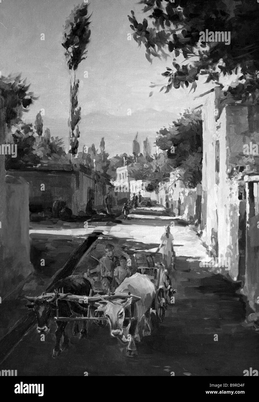 Reproduction of painting Echmiadzin by R Shaverdyan Stock Photo - Alamy