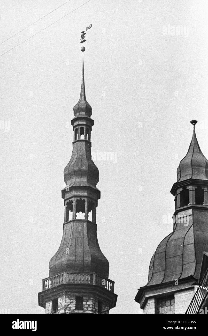 The Vana Toomas vane on the spire of City Hall is the symbol of Tallinn ...