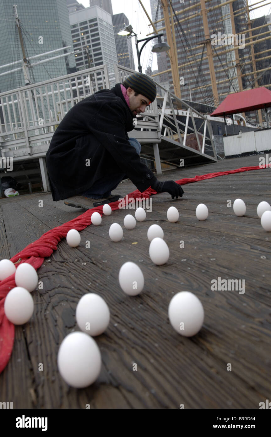 People welcome the spring equinox by standing eggs on end Stock Photo ...