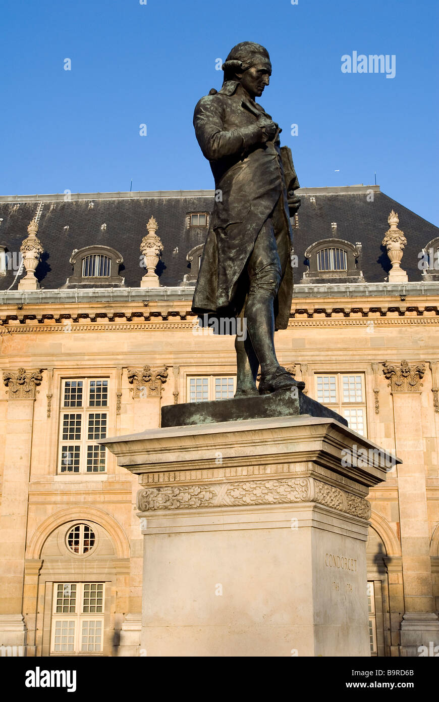 France, Paris, Condorcet's statue near the Institut de France Stock ...