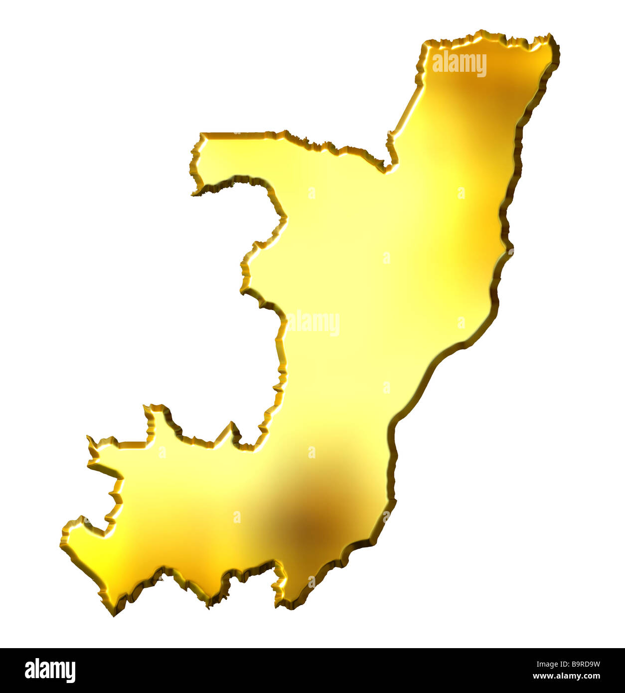 Congo republic of 3d golden map isolated in white Stock Photo - Alamy