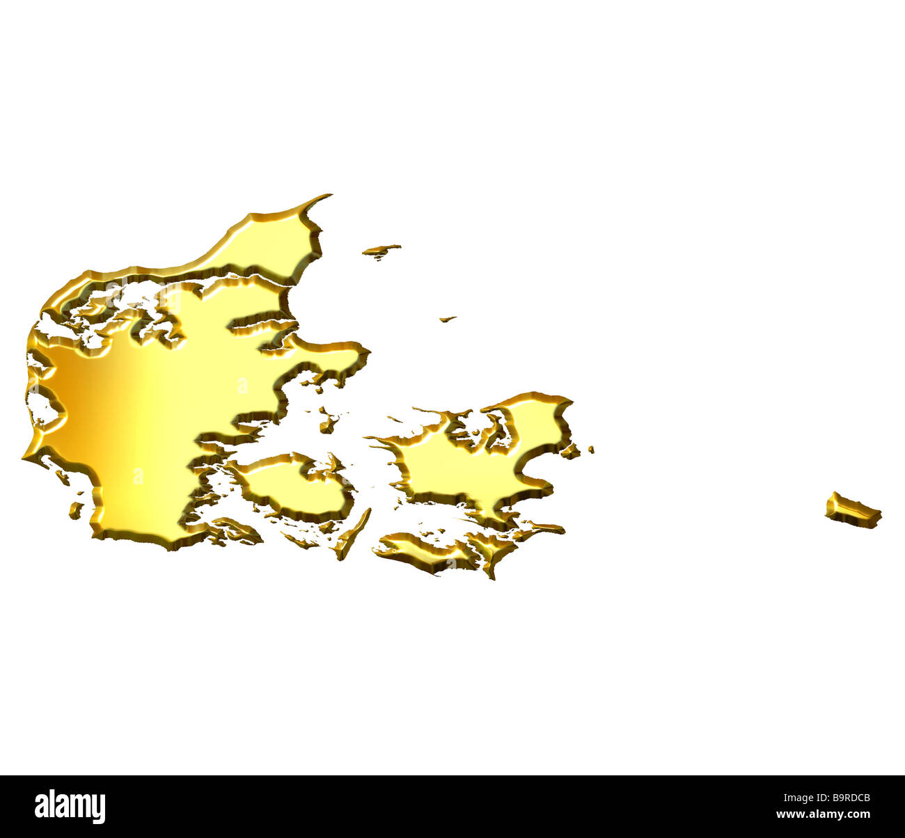 Denmark country map hi-res stock photography and images - Alamy