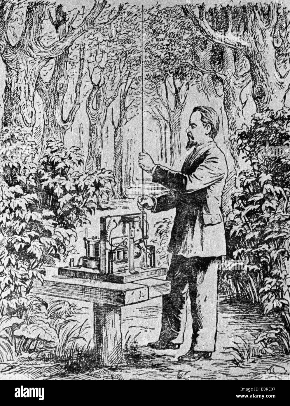 Reproduction of the drawing by an unknown author with the radio ...