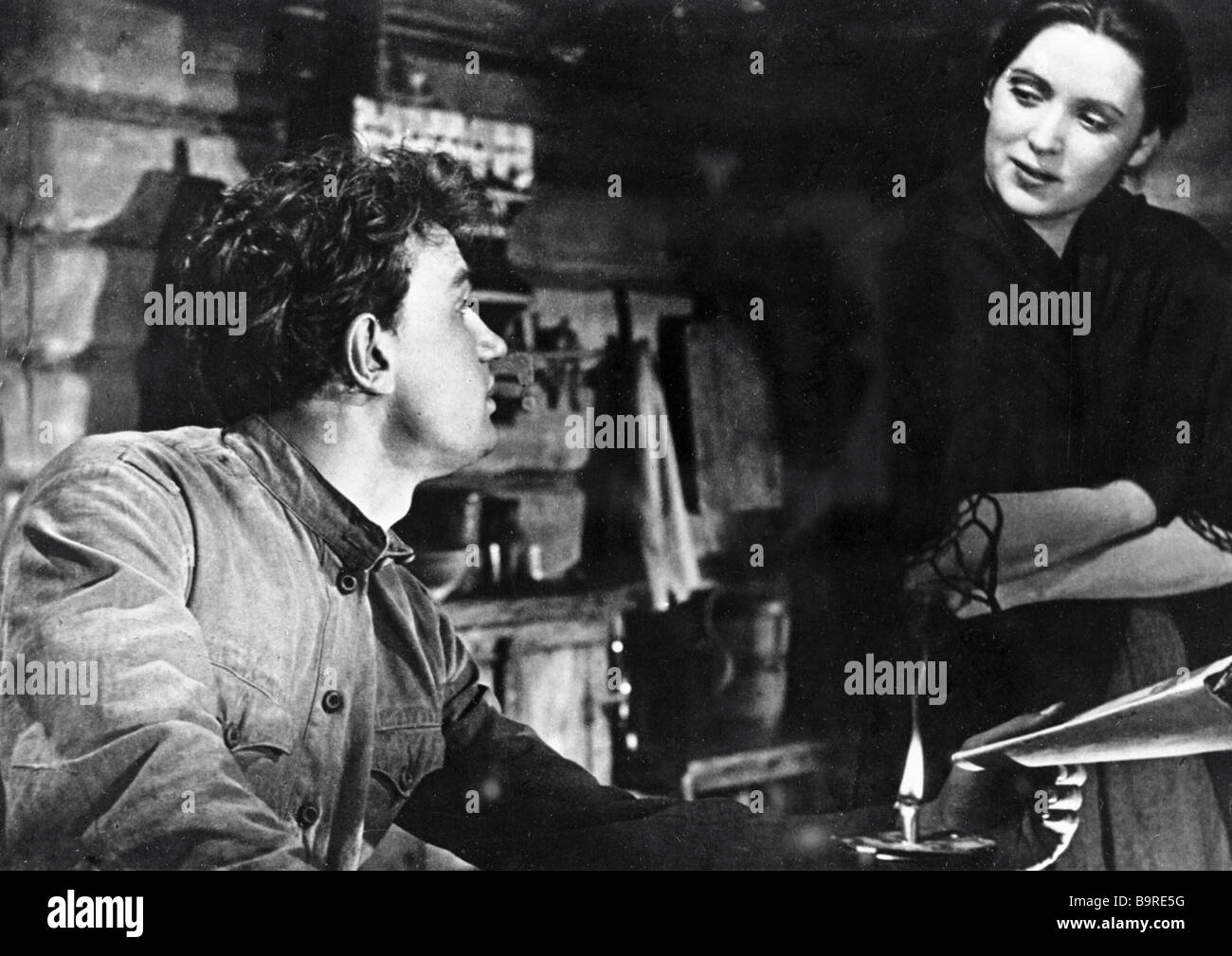 On the shooting site of the film The Communist Yuly Raizman director Sofya Pavlova right as ...