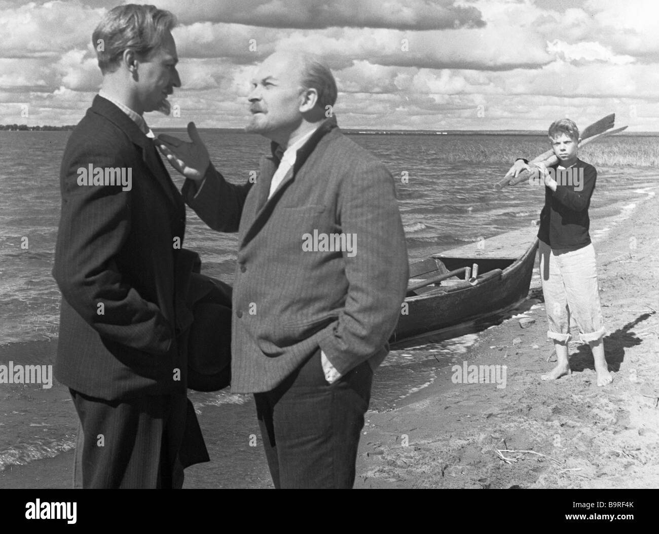 Actors Maxim Shtraukh as Lenin right and Oleg Yefremov as Dzerzhinsky ...