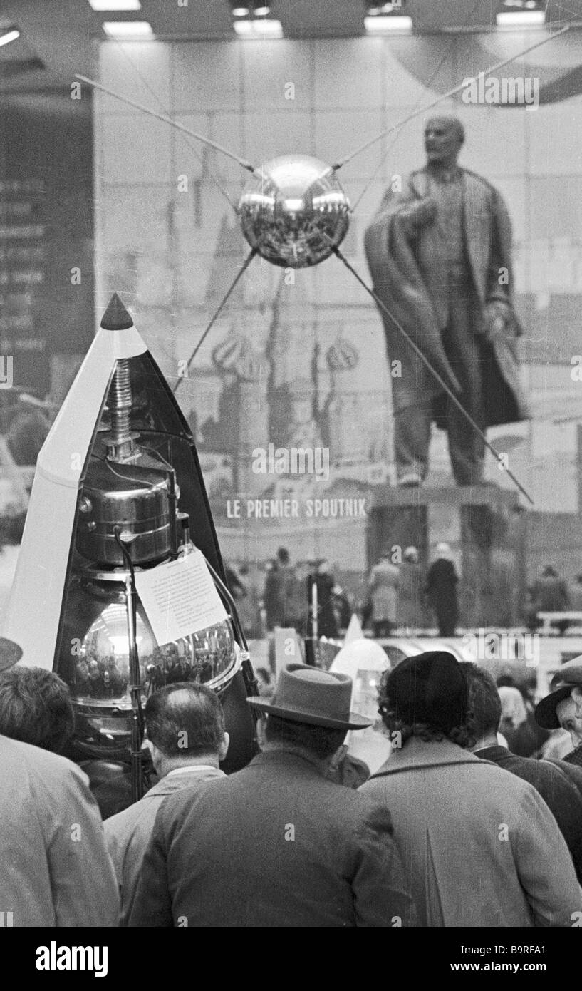 Mock up of Sputnik One the first man made satellite in the Soviet ...