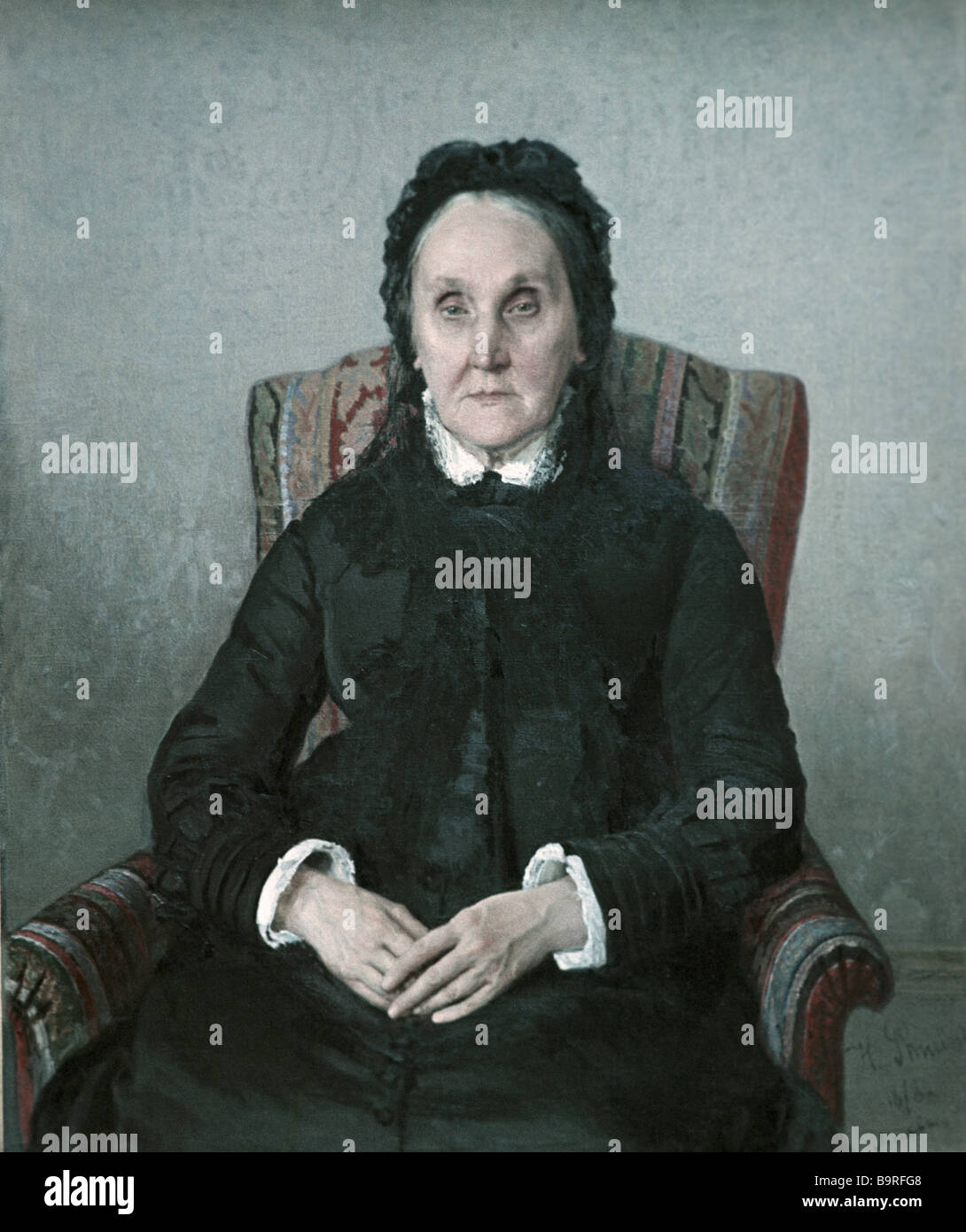 A reproduction of Ilya Repin s portrait of Tretyakova from the ...