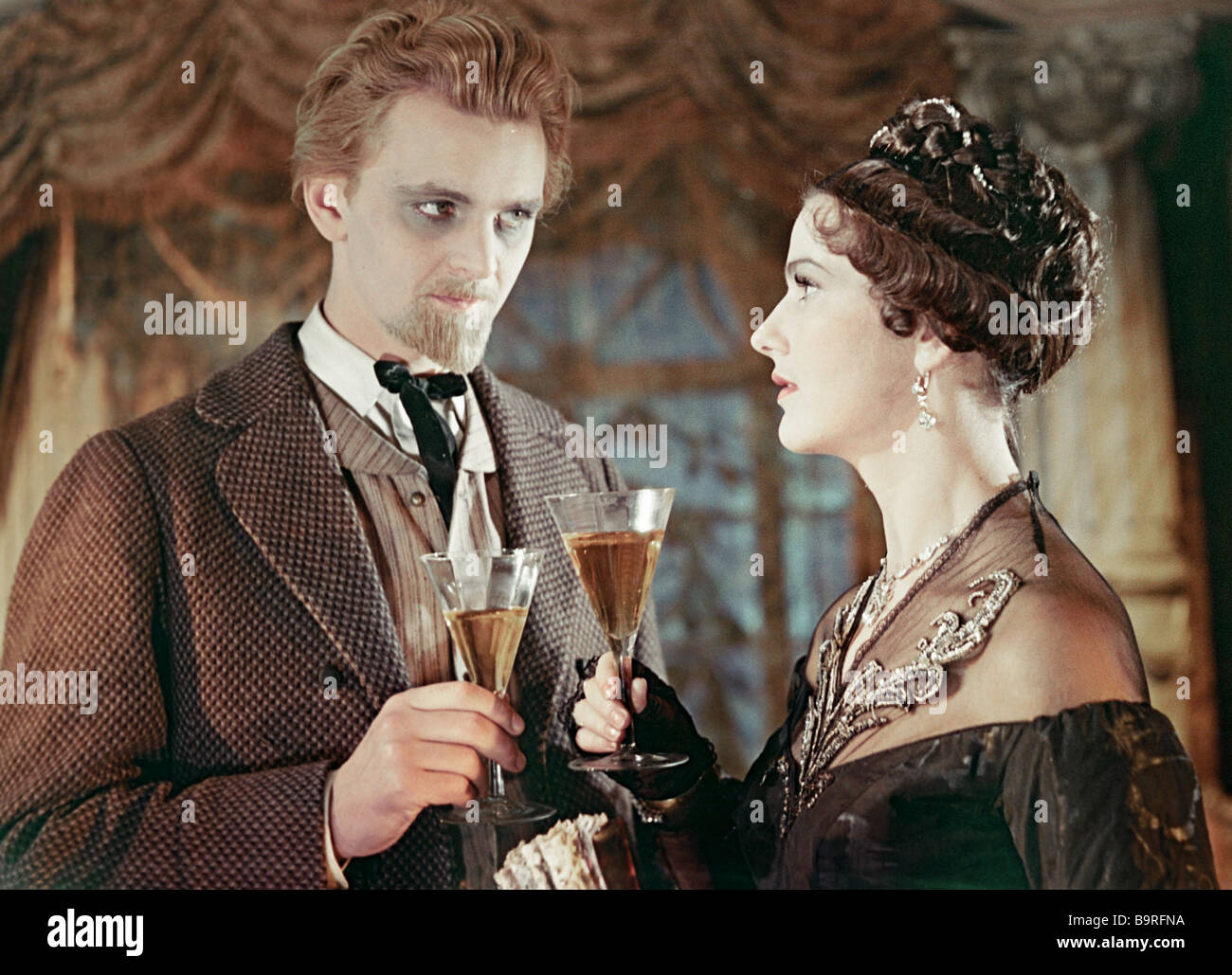 Actors Yury Yakovlev as Prince Myshkin and Yulia Borisova as Nastasya ...