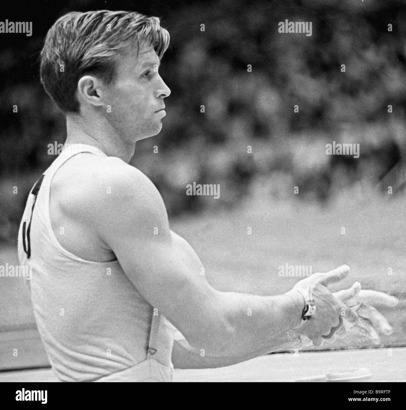 Gymnast Shakhlin readying for competition Stock Photo - Alamy