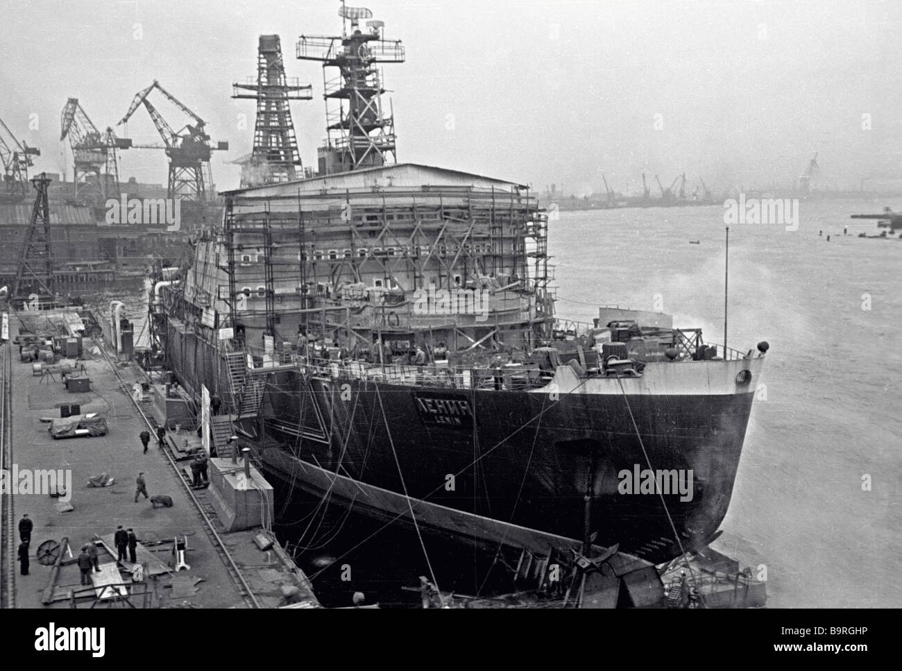 Nuclear powered Lenin icebreaker Admiralteisky shipyards Stock Photo ...