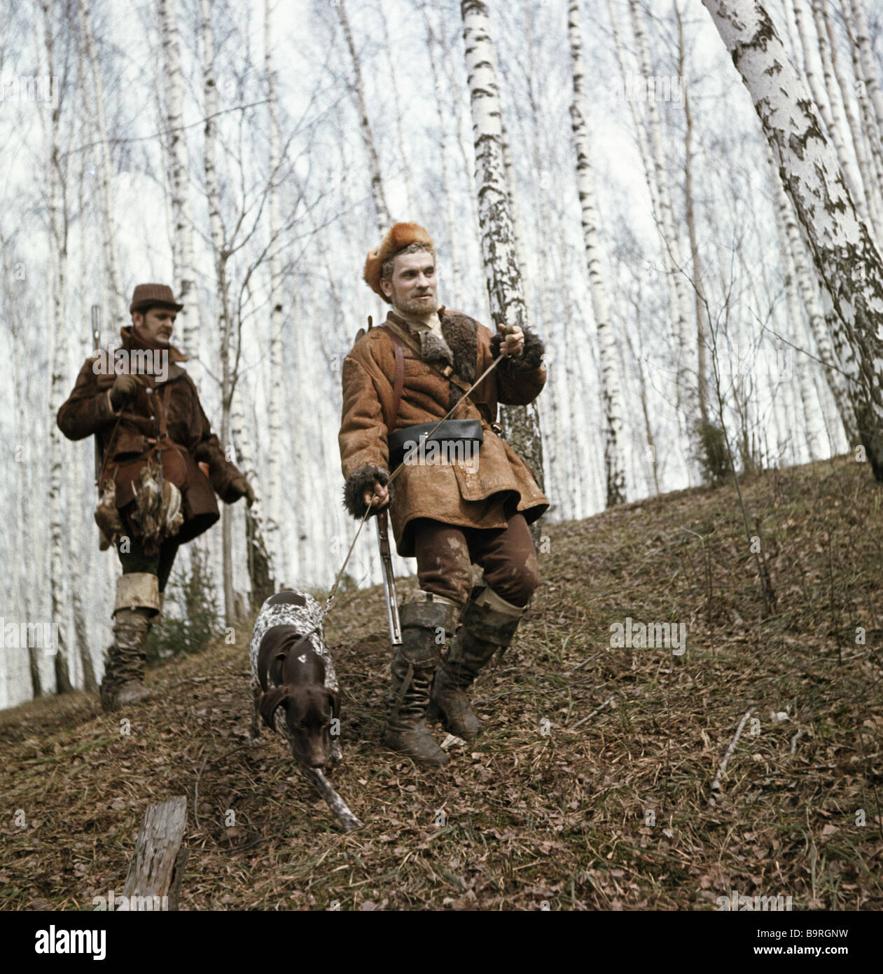 Actors Yury Yakovlev left as Stiva and Boris Goldaev right as Levin in ...