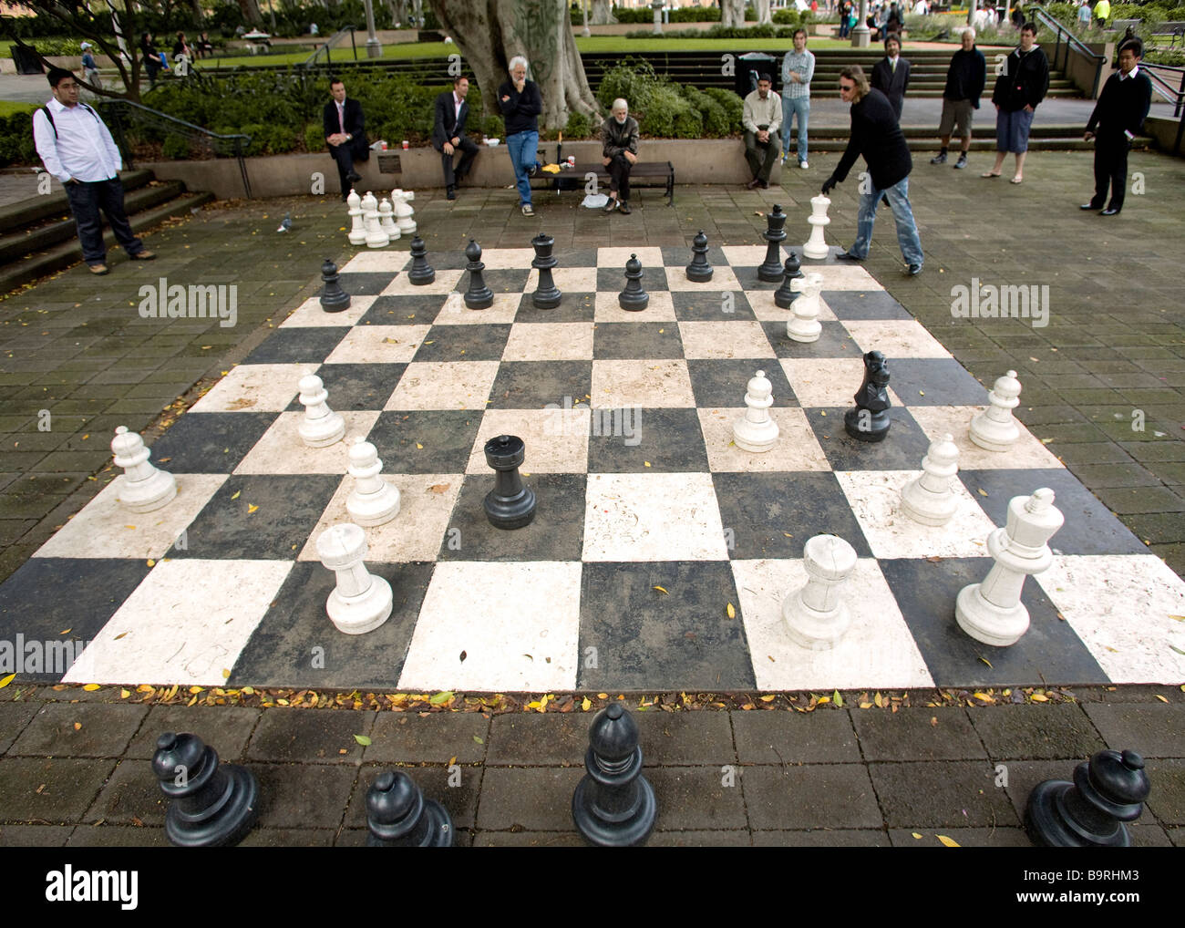 Australia, New South Wales, Sydney, Hyde Park, giant chessboard Stock ...