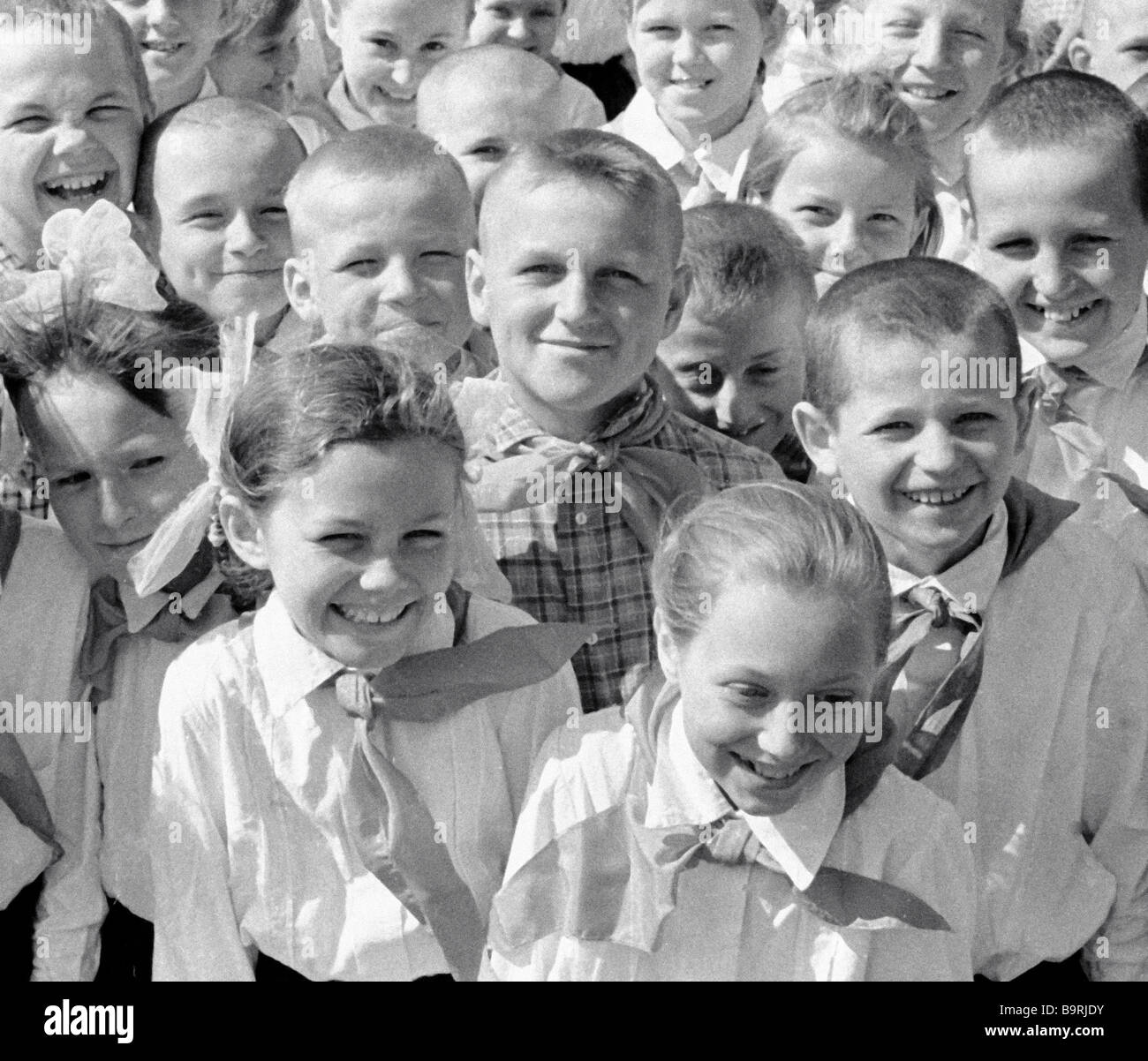 Schoolchildren from the Vladimir Lenin collective farm school Stock ...