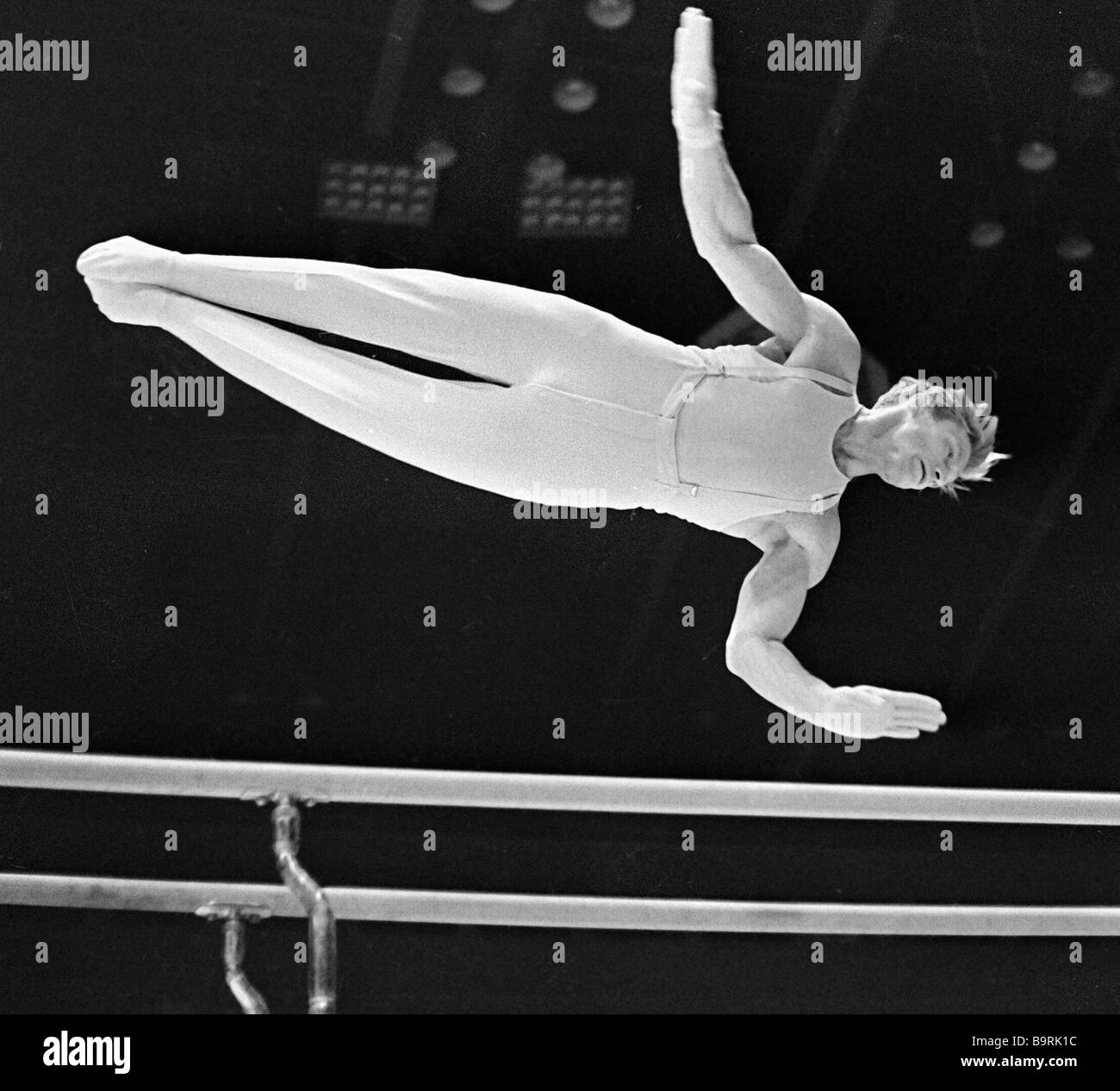 17th Olympic Games champion gymnast Boris Shakhlin executing exercises ...