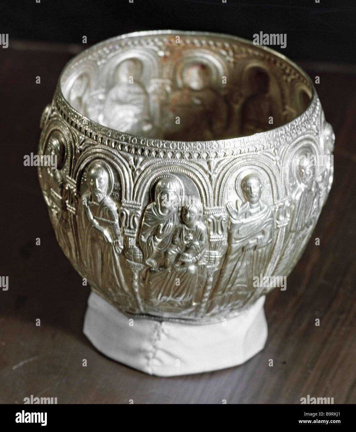 A golden cup of Bagrat III from a safe of the History Museum in Tbilisi ...