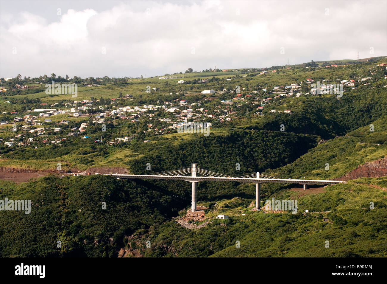 France, Reunion Island, Saint Gilles les Bains, roadworks, bridge of ...
