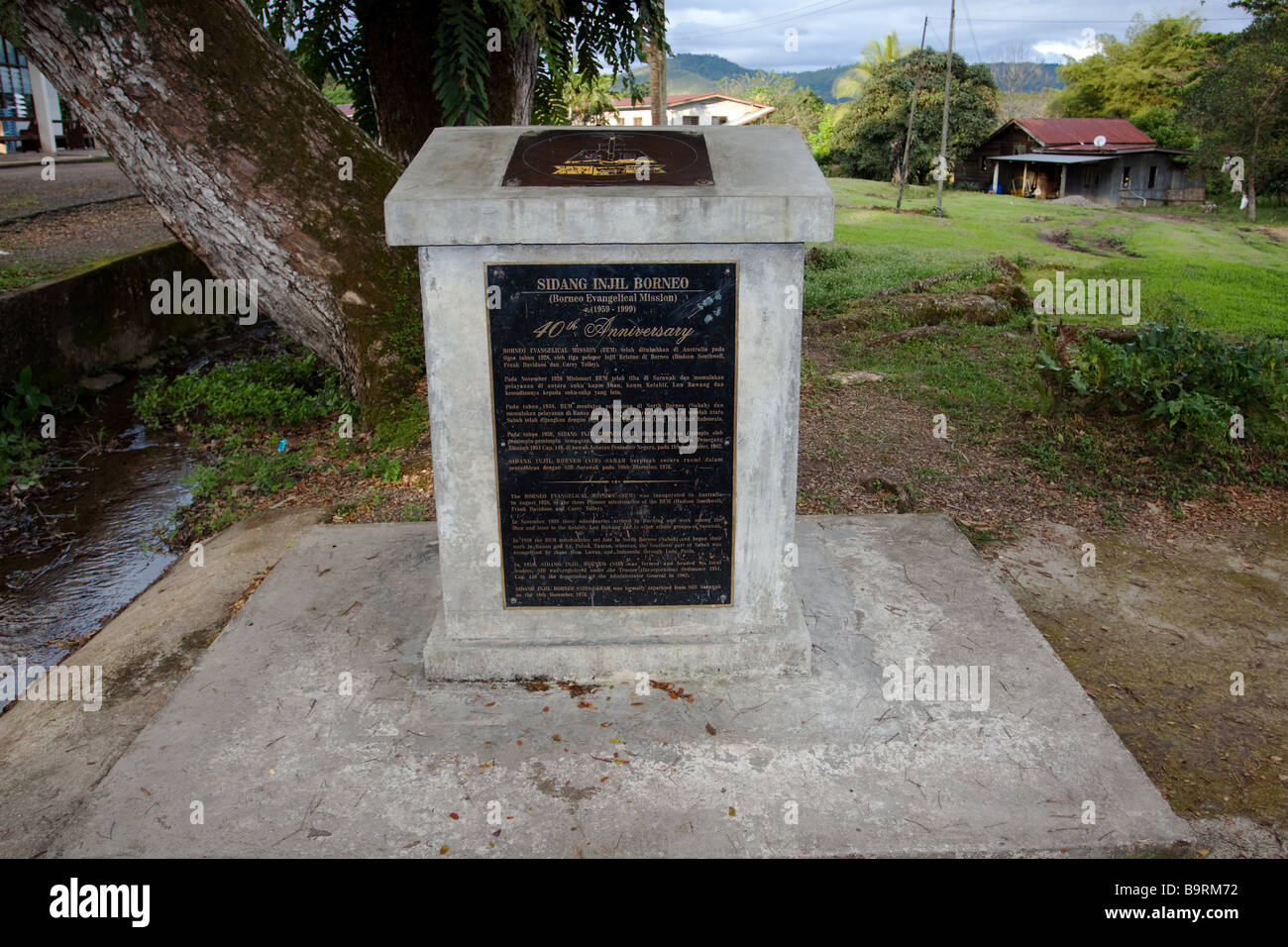 Memorial stone at Ranau to the 40th Anniversary of the Borneo ...
