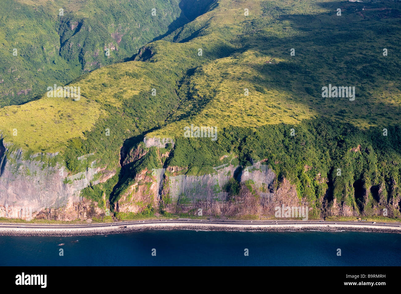 France, Reunion Island, the Route du Littoral (Coastal Road) at the ...