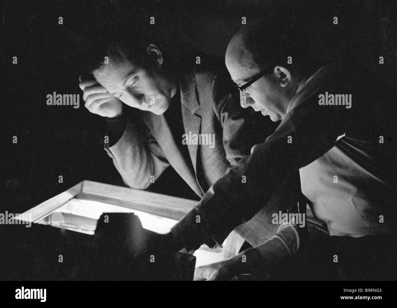 Composer Rodion Shchedrin left and conductor Gennady Rozhdestvensky ...