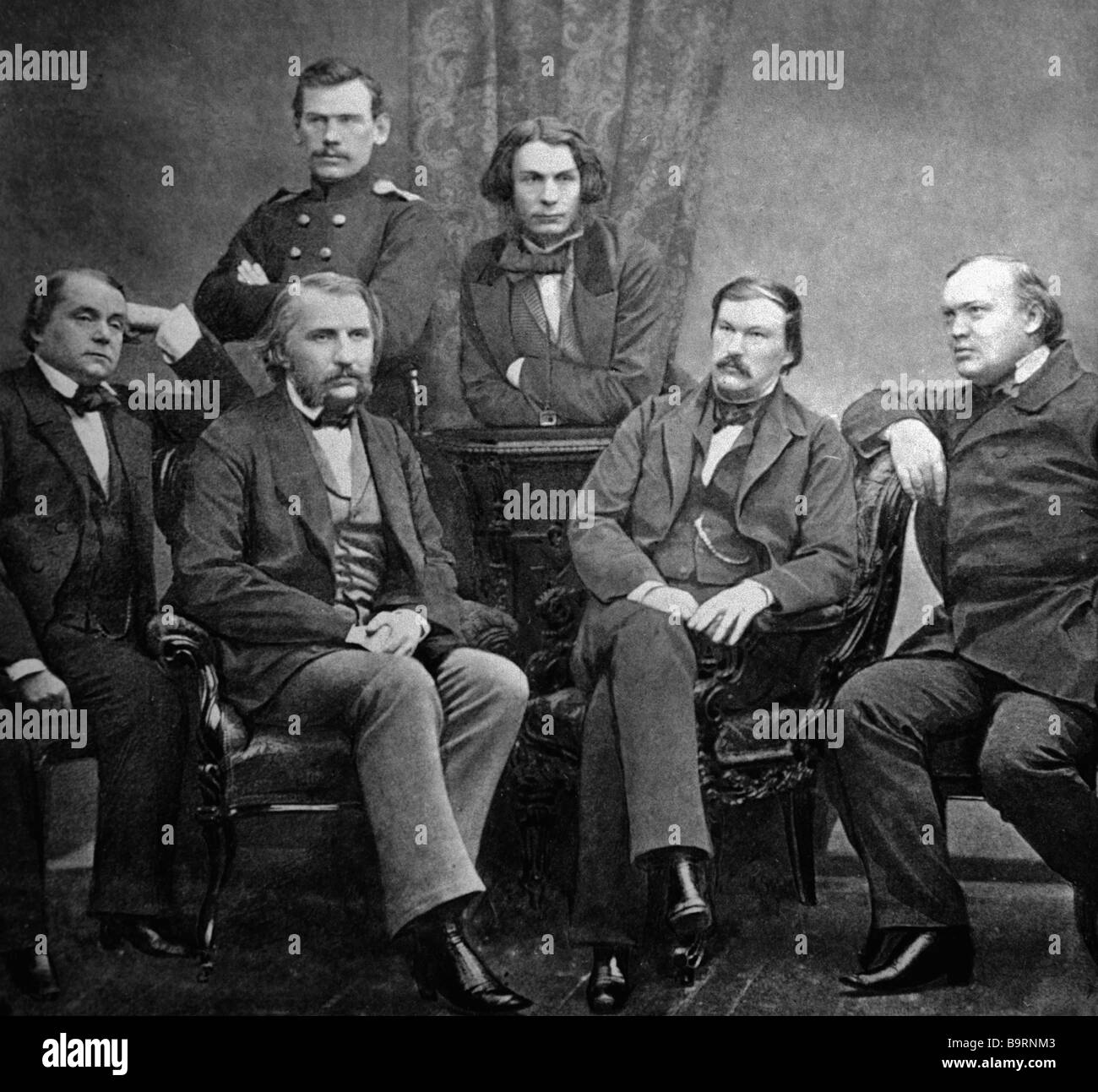 Russian writers lower line left to right Ivan Goncharov Ivan Turgenev ...
