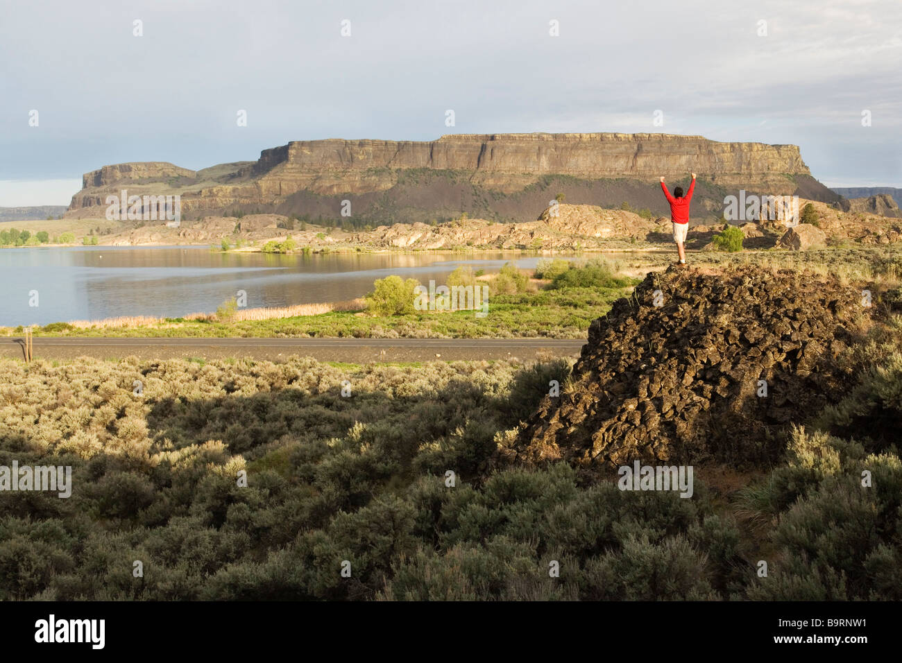 Hiker at Steamboat Rock State Park - Washington Stock Photo - Alamy