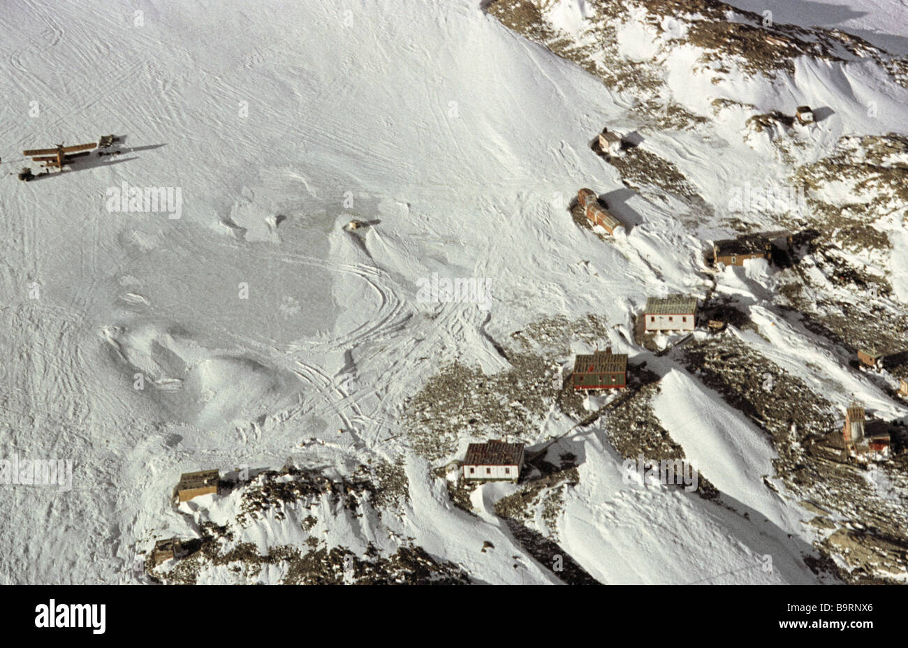The Novolazorevskaya Soviet research station located in the Schirmacher ...