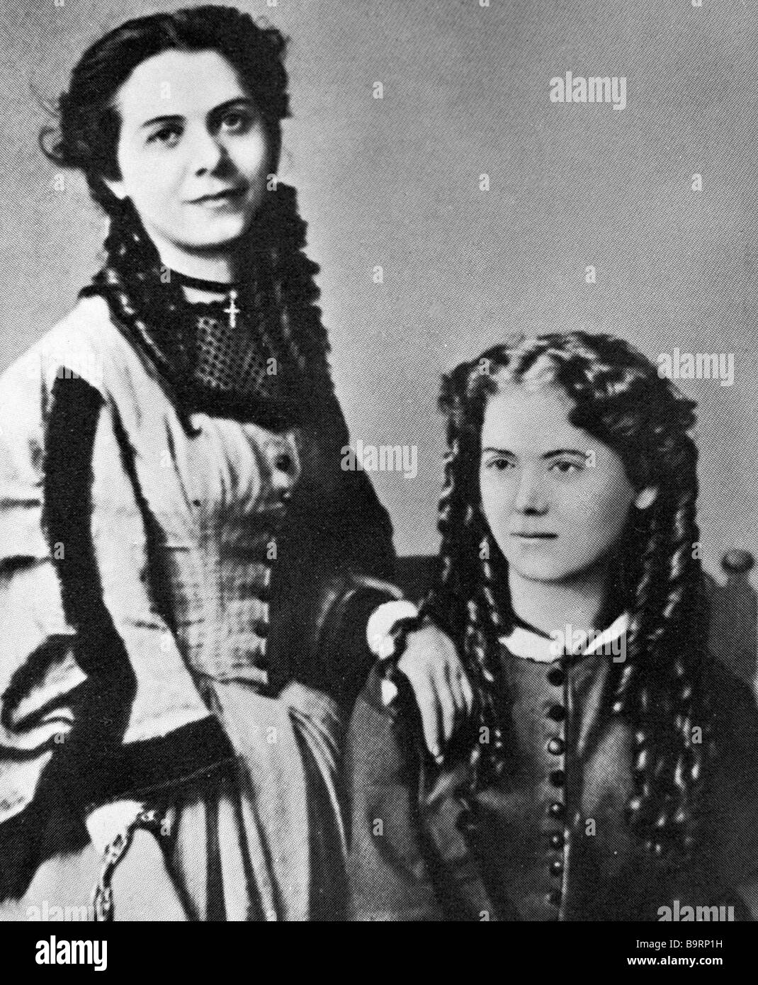 Karl Marx s daughters Jenny 1844 1883 and Laura 1845 1911 Stock Photo ...