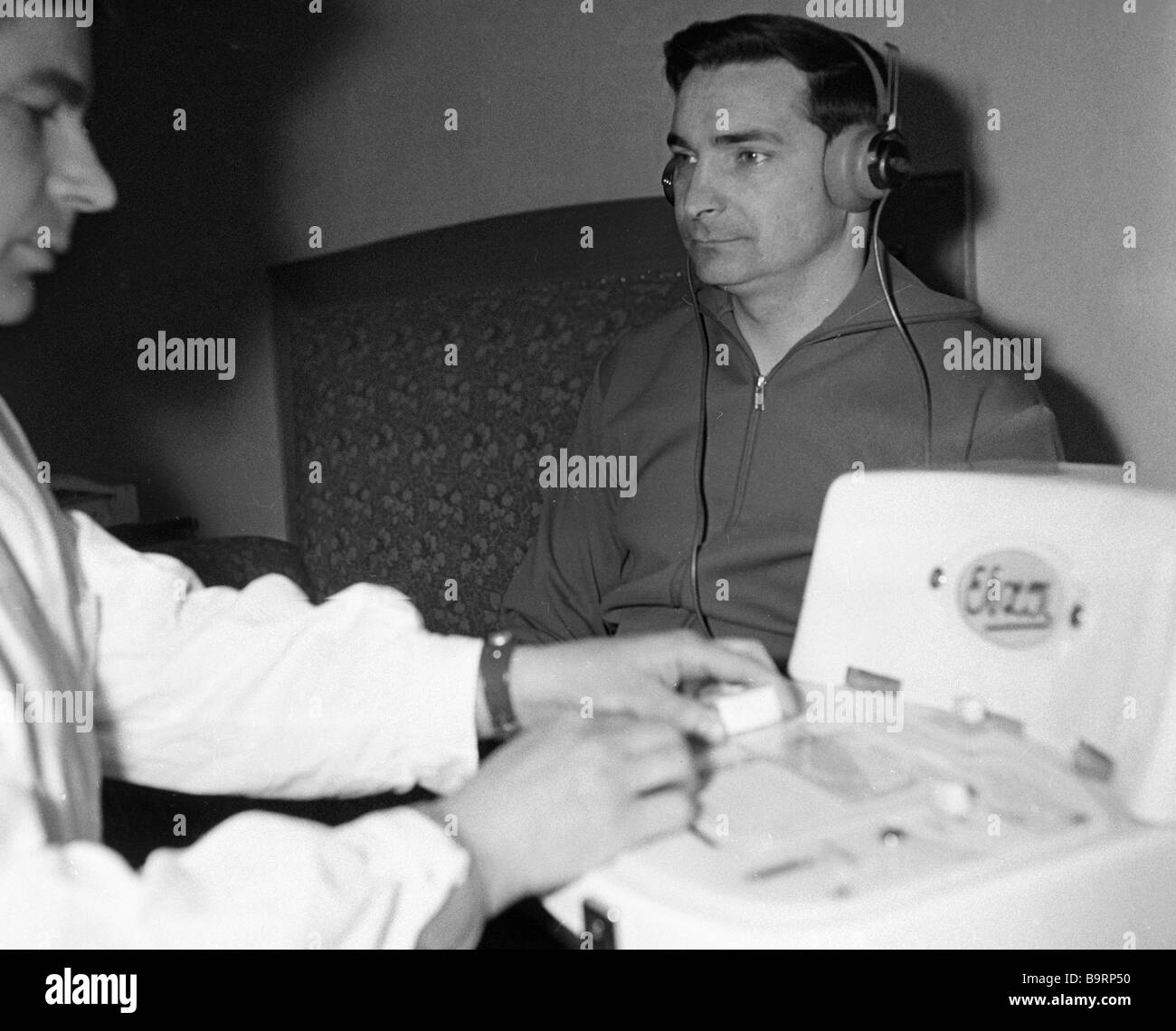 Pilot cosmonaut Valery Bykovsky during a medical checkup Stock Photo ...