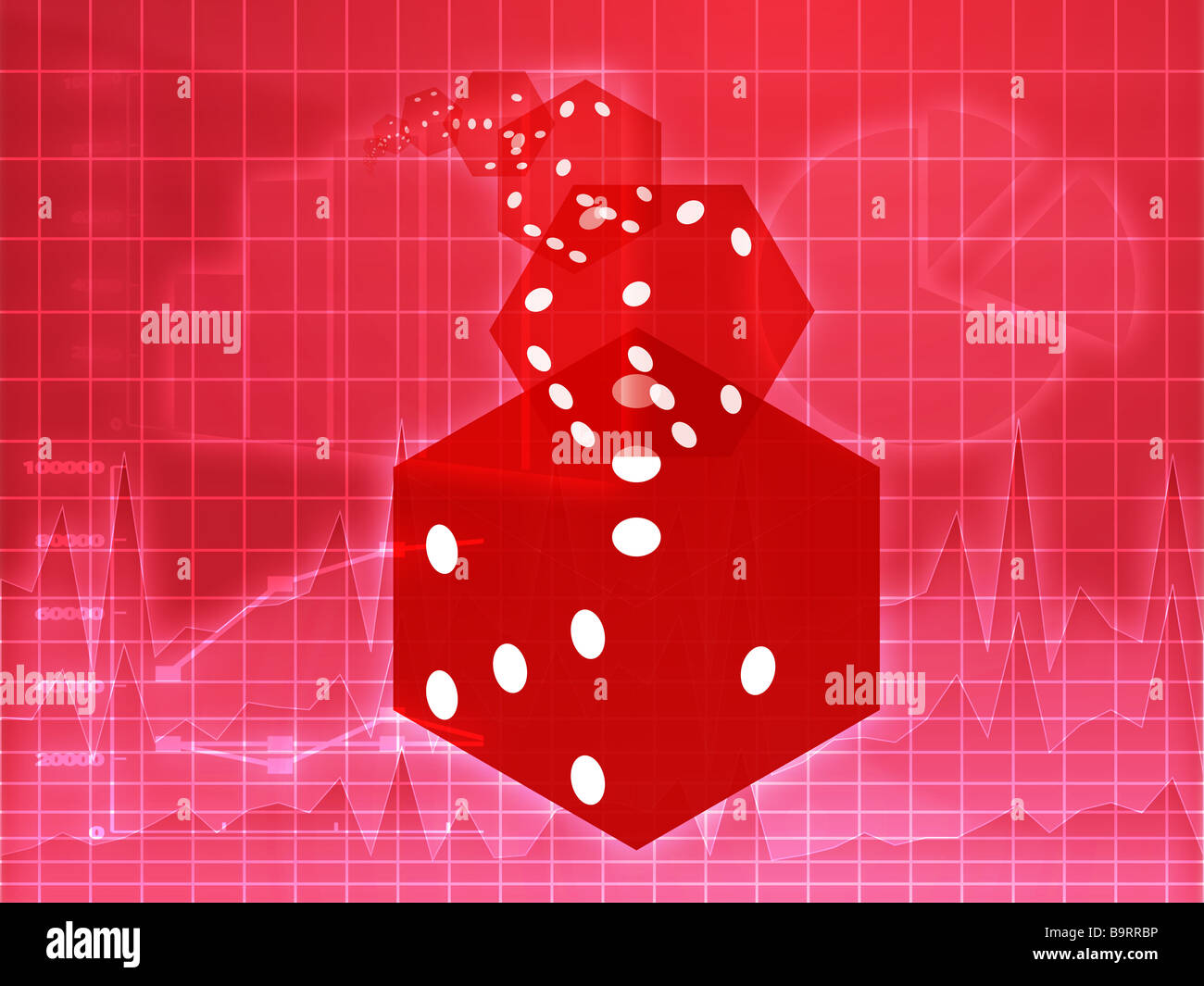 Illustration of translucent rolling red dice showing gambling Stock ...