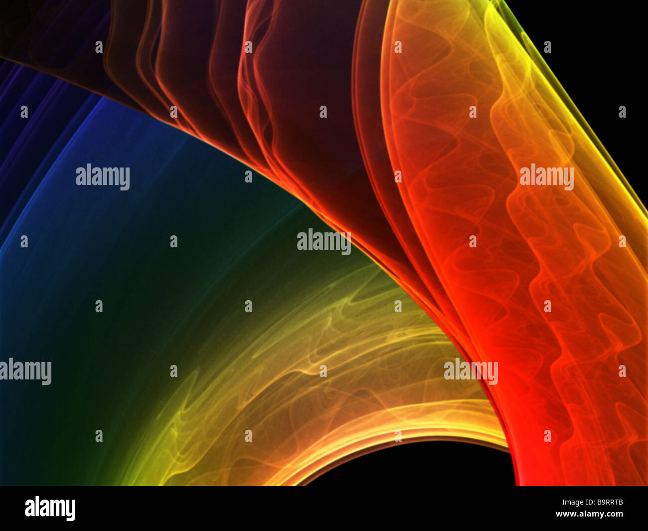 Abstract wallpaper illustration of wavy flowing energy Stock Photo - Alamy