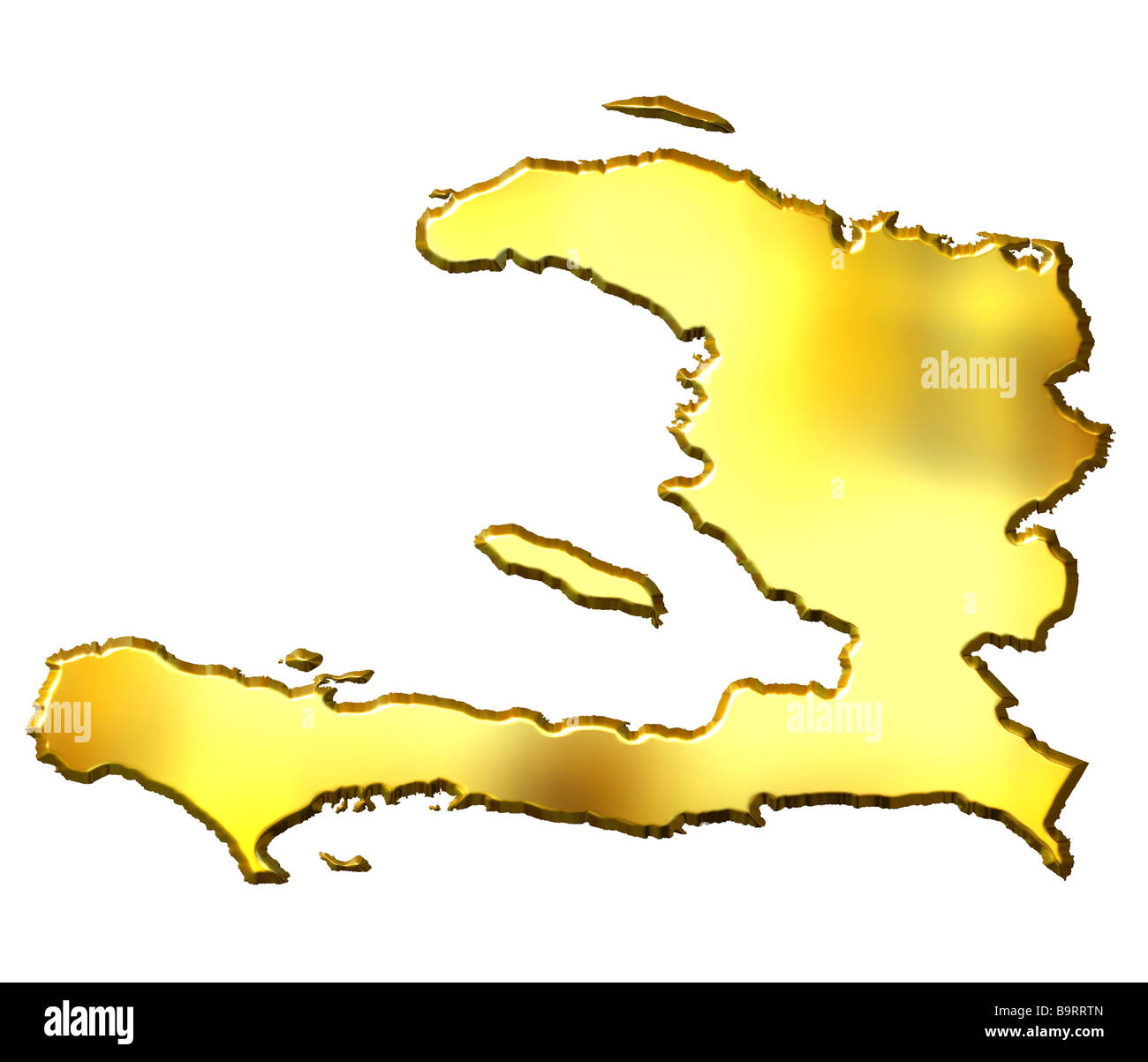 Haiti 3d golden map isolated in white Stock Photo - Alamy