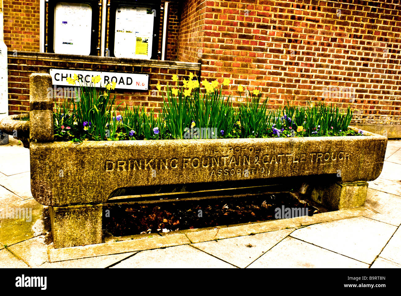 Victorian cattle/horse feeding/drinking trough on a street corner on ...