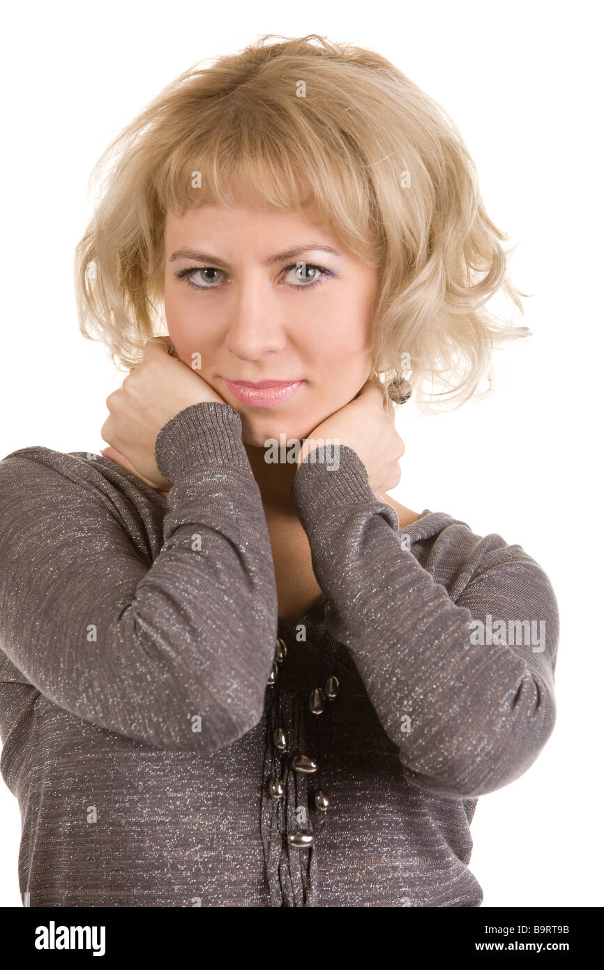 closeup portrait of the beautiful woman Stock Photo - Alamy