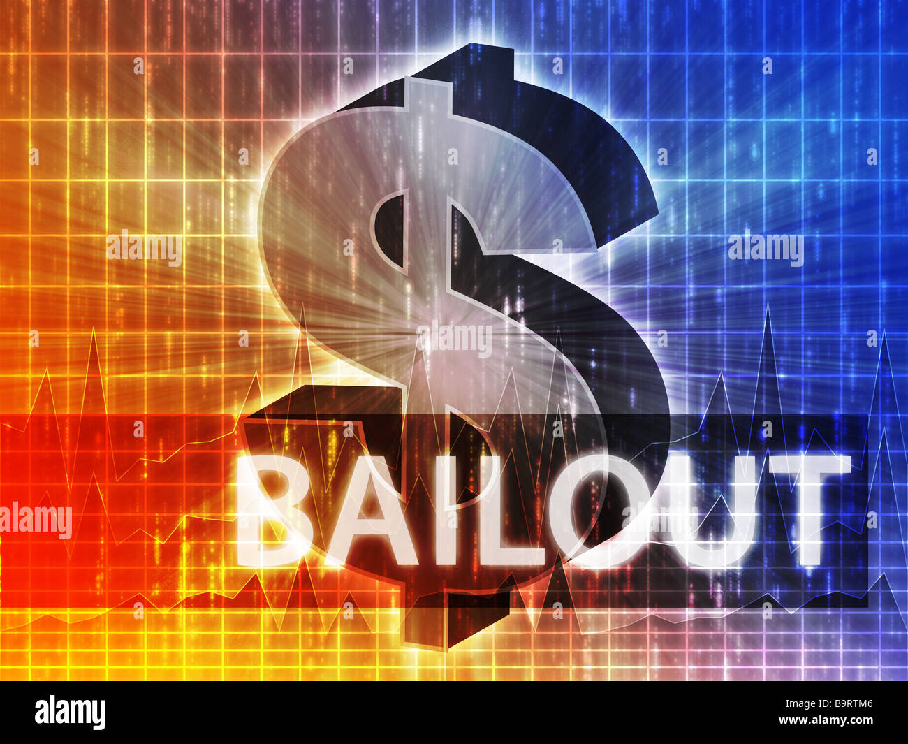 Bailout Finance illustration dollar symbol over financial design Stock ...