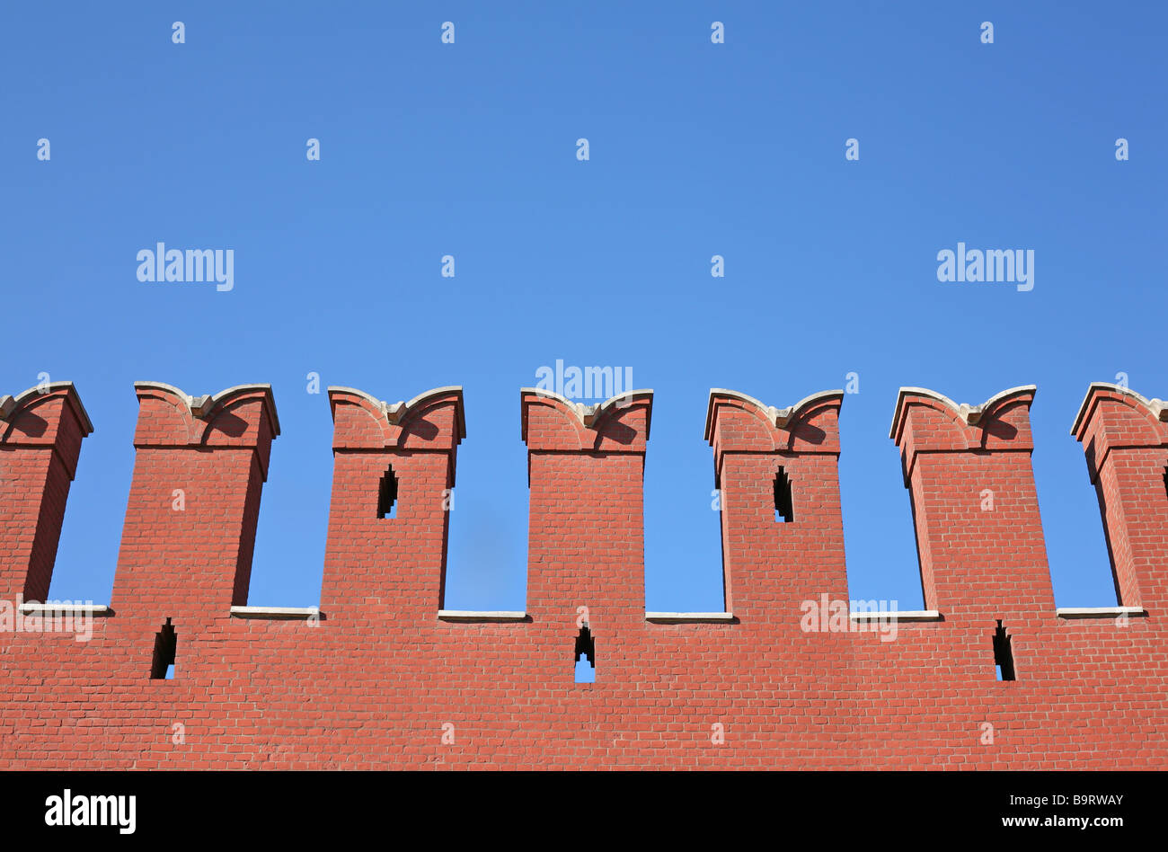 moscow red wall Stock Photo - Alamy