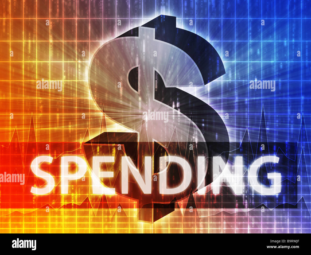 Spending Finance illustration dollar symbol over financial design Stock ...