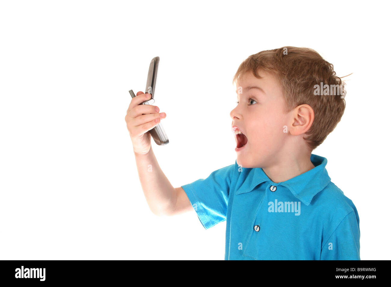 scream boy with phone Stock Photo - Alamy