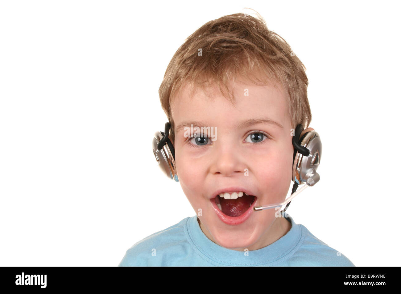 happy operator boy Stock Photo - Alamy