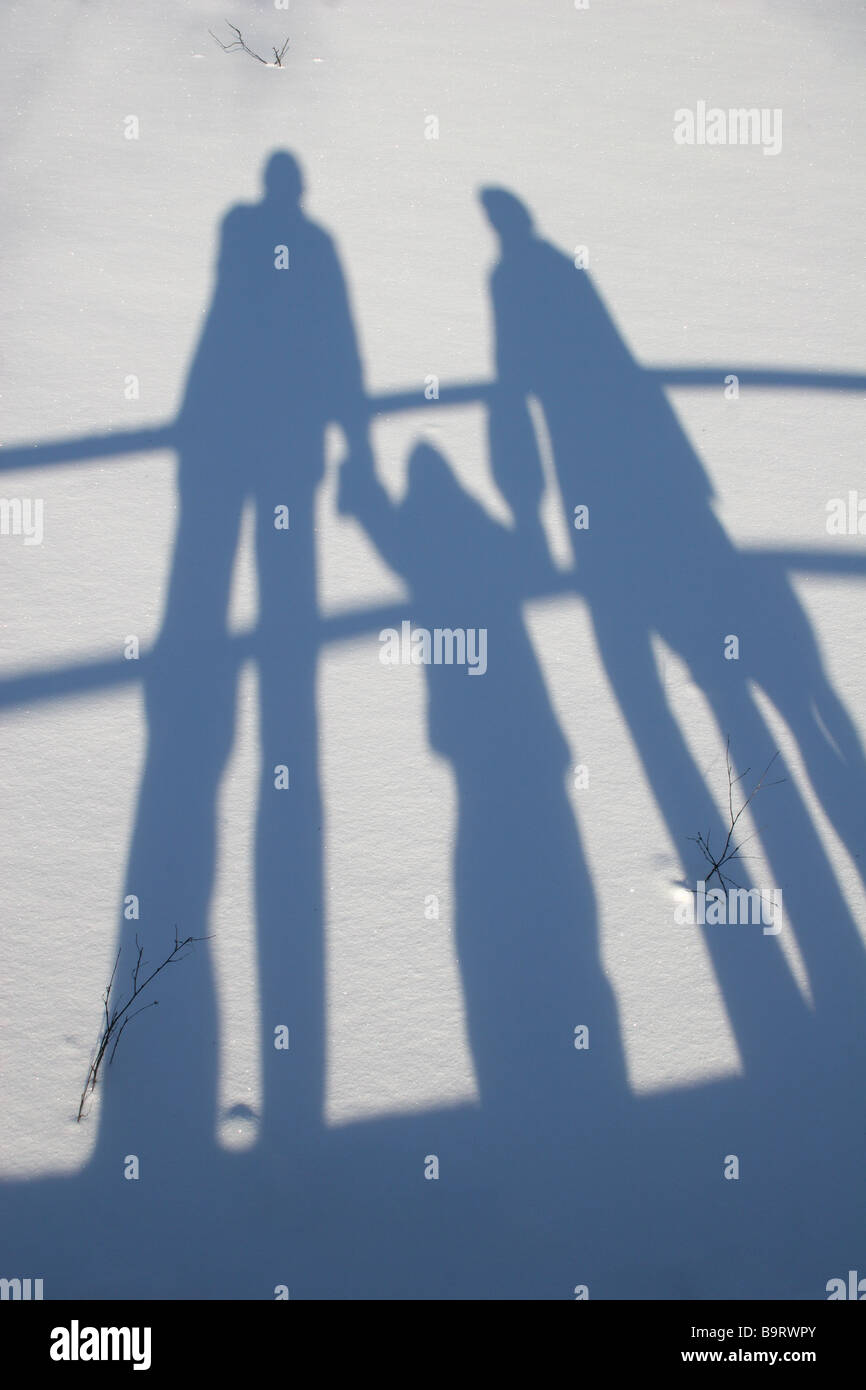 winter family shadow Stock Photo - Alamy