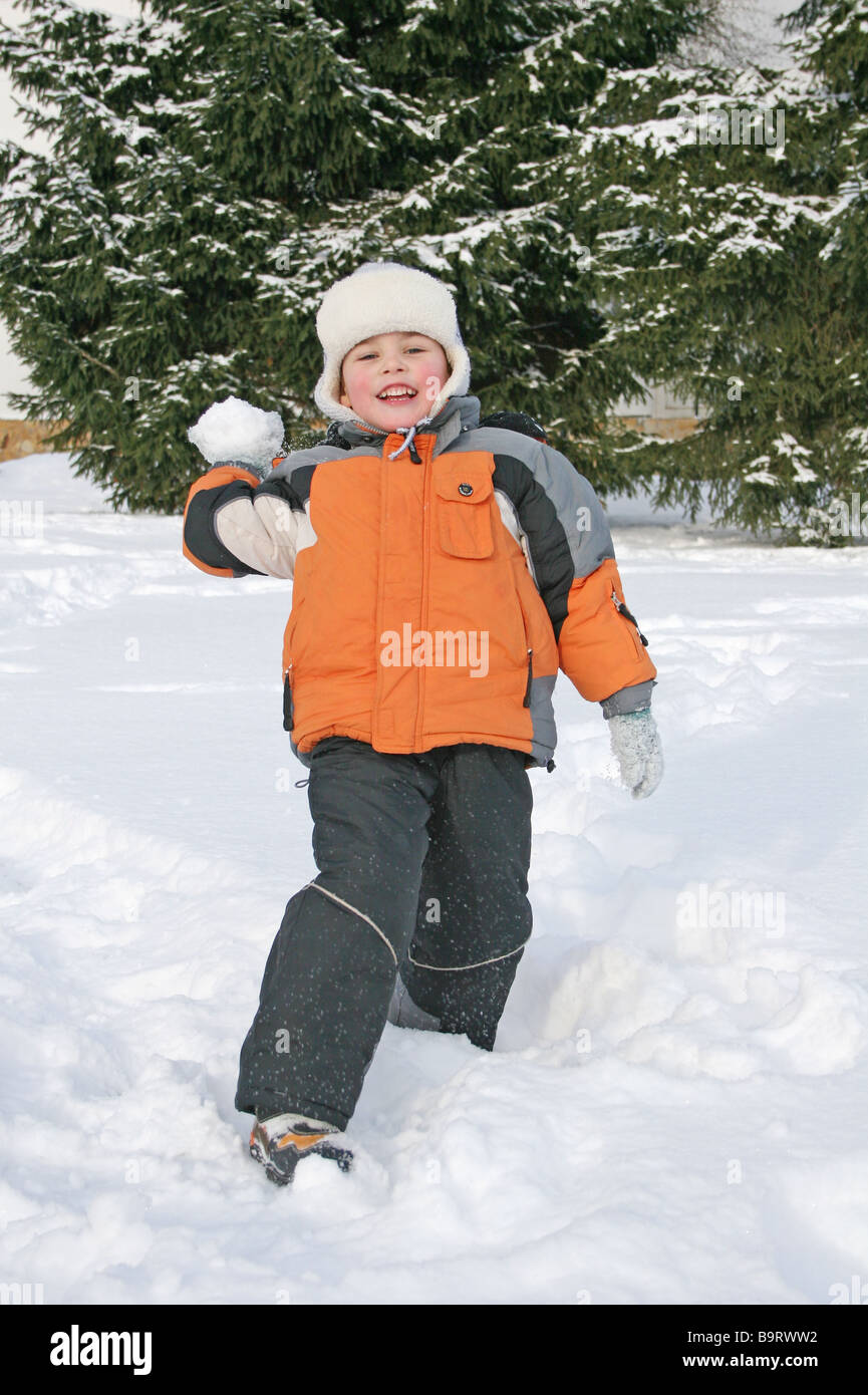 boy throw snow Stock Photo - Alamy