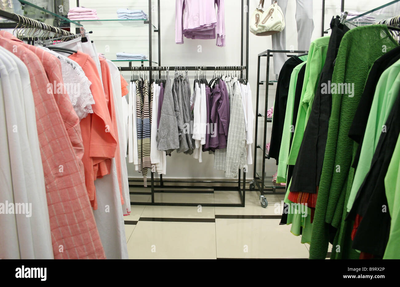 clothes in shop Stock Photo - Alamy