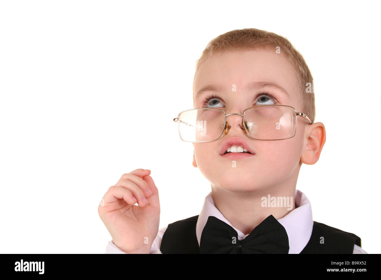 clever boy watch up Stock Photo - Alamy