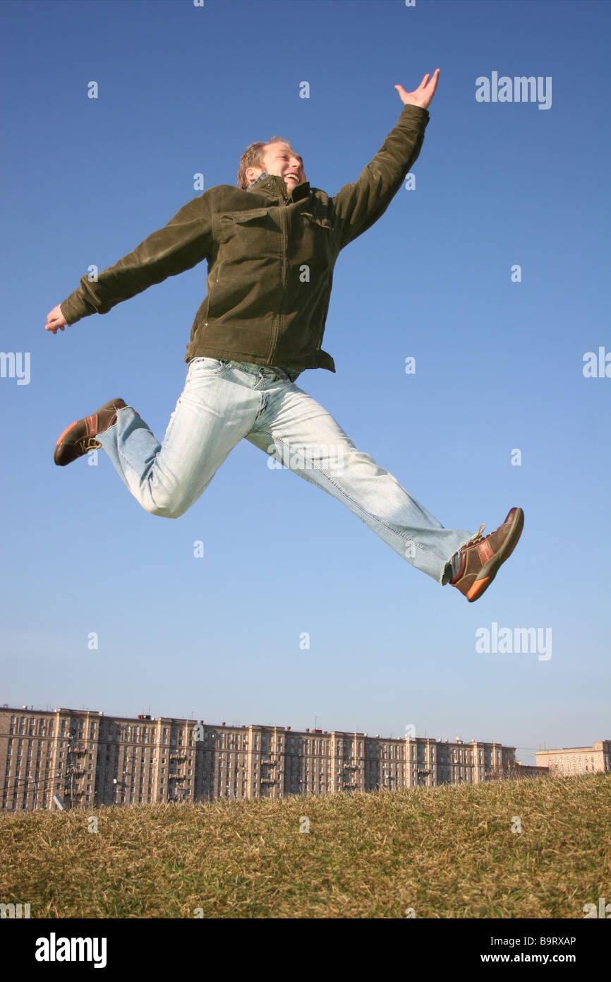 jump spring man Stock Photo - Alamy