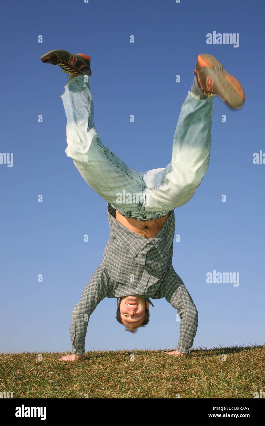 happy spring boy on hands Stock Photo - Alamy