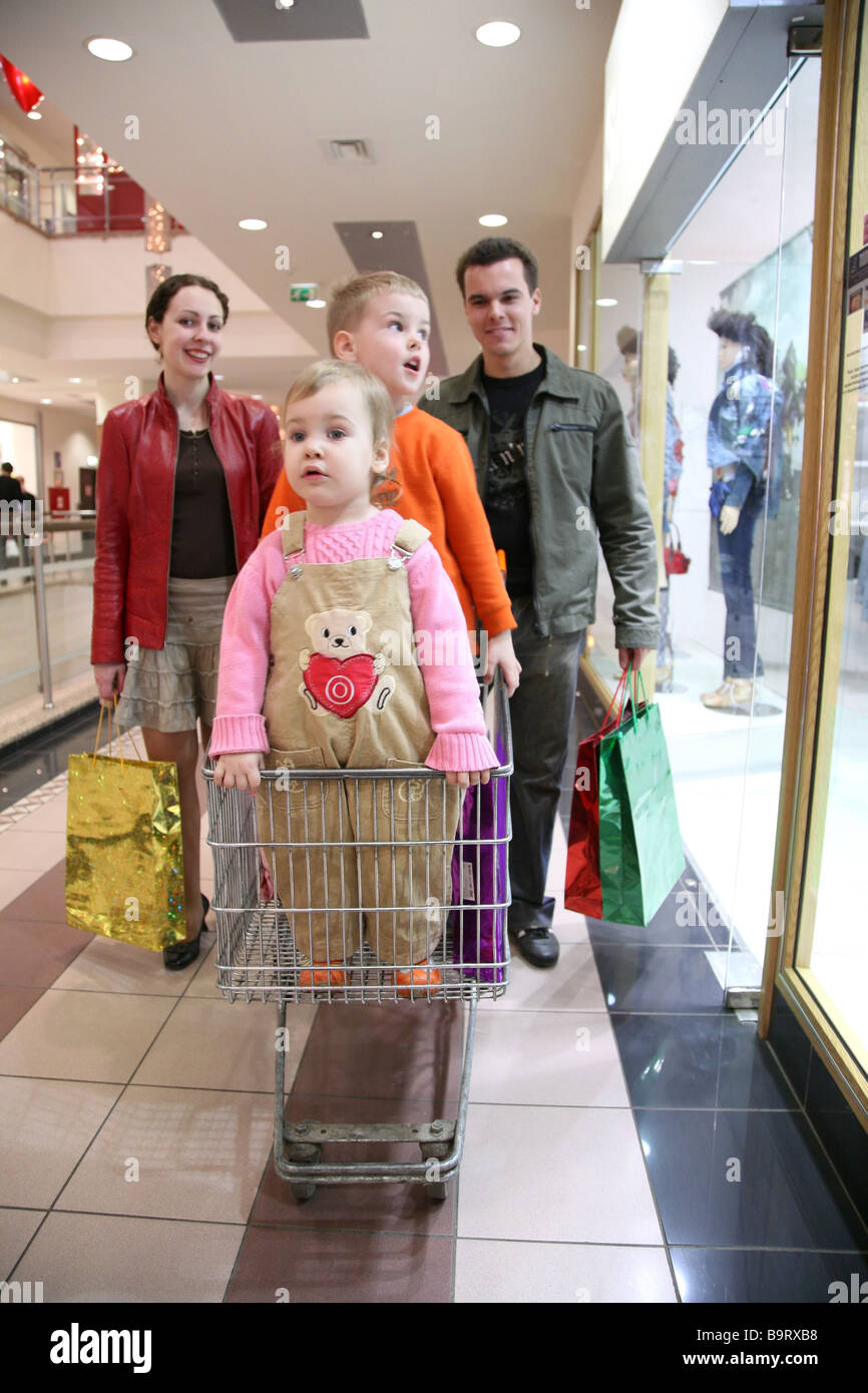 family with children in shop 2 Stock Photo - Alamy