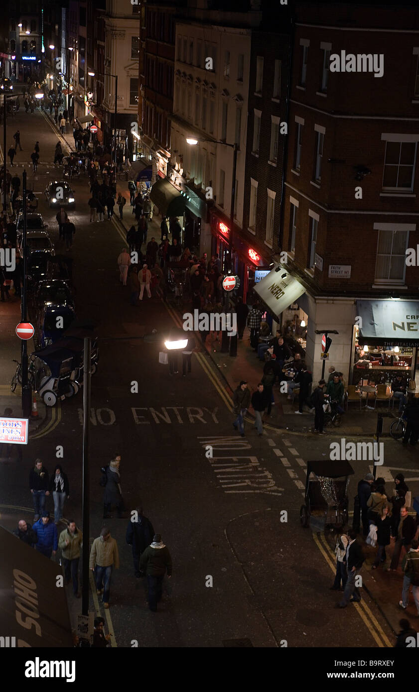 Pedestrians in Soho, London, at night Stock Photo - Alamy